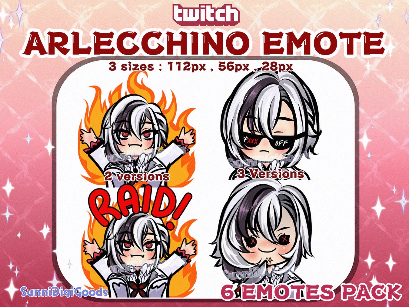 Arlecchino Genshin Impact Emotes Twitch, Discord Elmo Fire Twitch ...