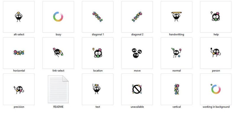 Cute Ghibli Inspired Sootsprite Mouse Cursor Complete PC Mouse Pointers ...