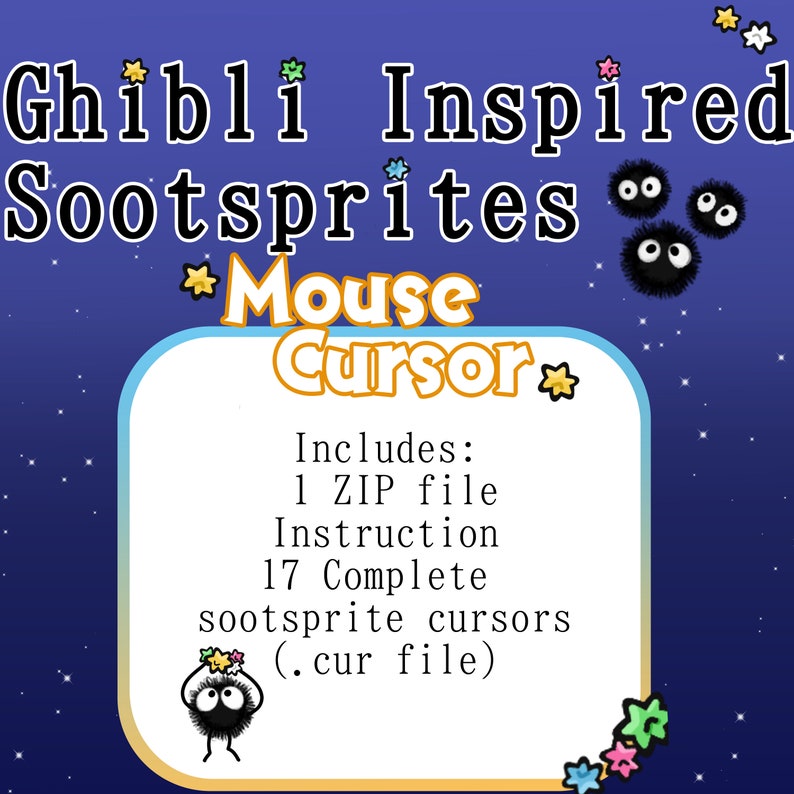 Cute Ghibli Inspired Sootsprite Mouse Cursor Complete PC Mouse Pointers ...