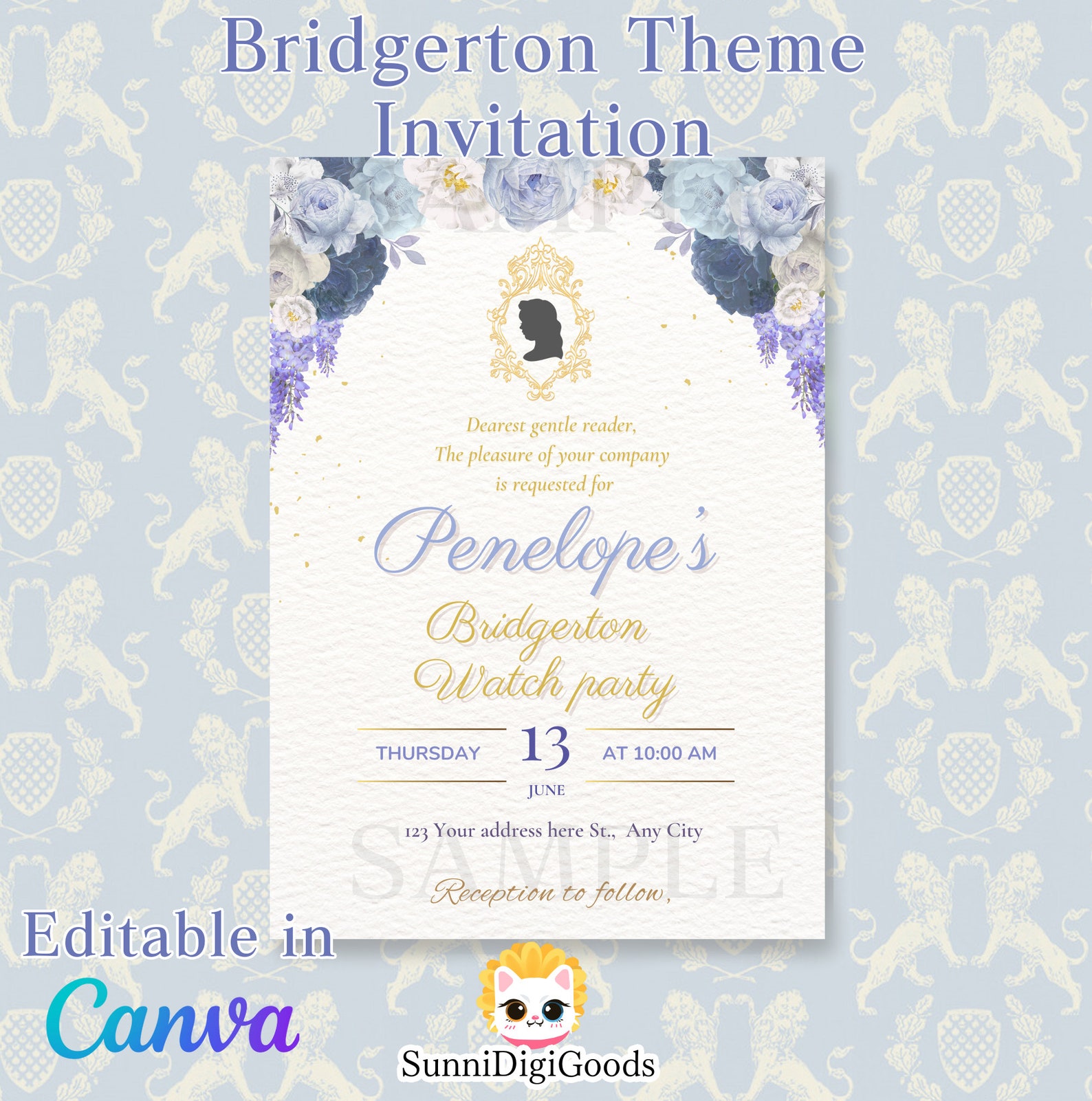 Bridgerton Invitation Baby Shower Vintage Bridal Shower Watch Party ...
