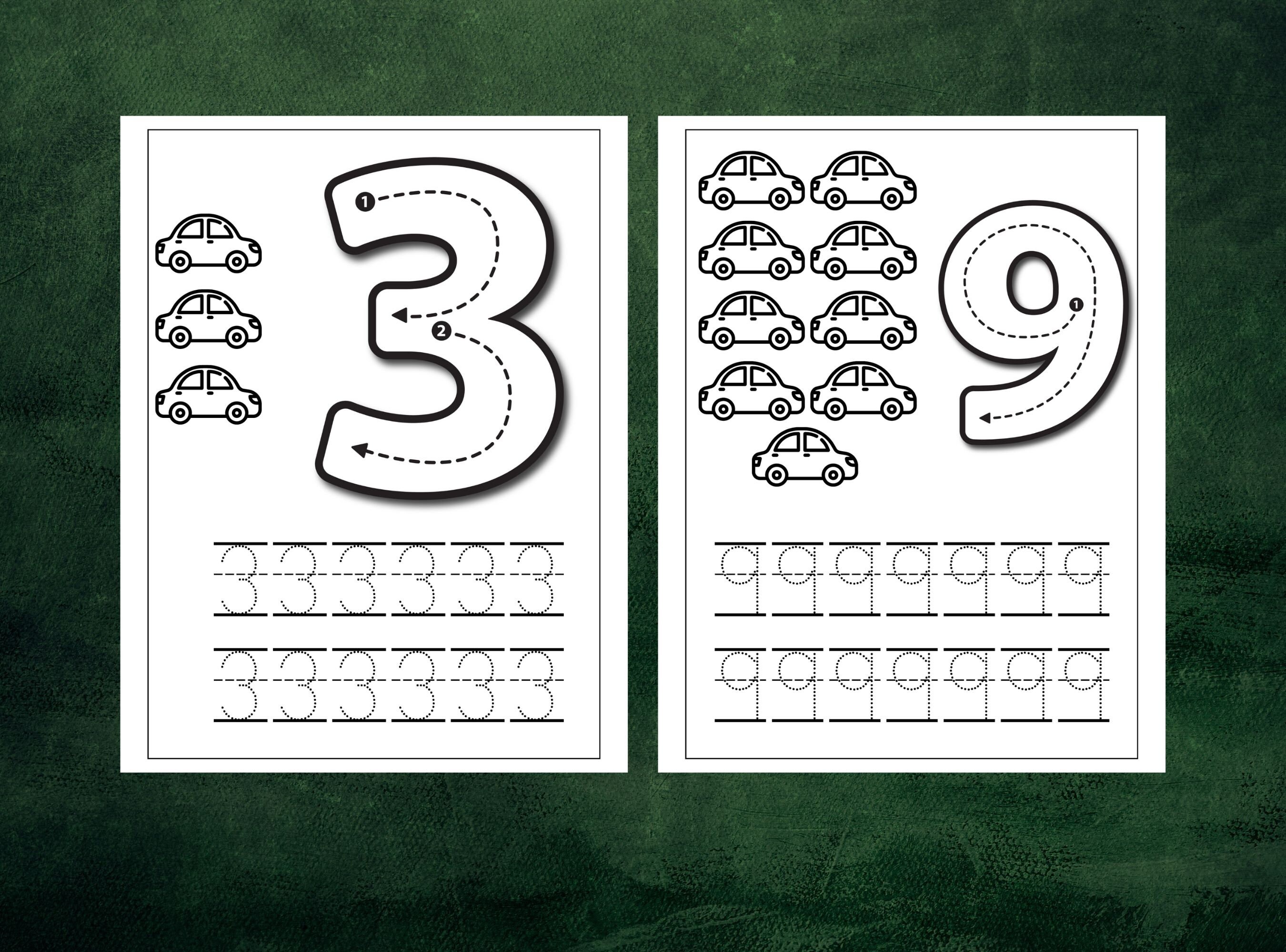 10 Number Tracing Worksheets, Preschool Worksheets, 0-10 Printable ...