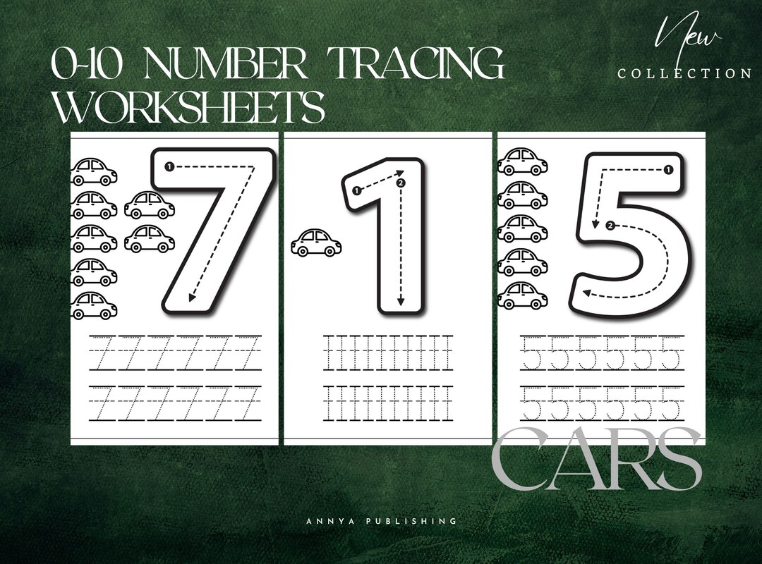 10 Number Tracing Worksheets, Preschool Worksheets, 0-10 Printable ...