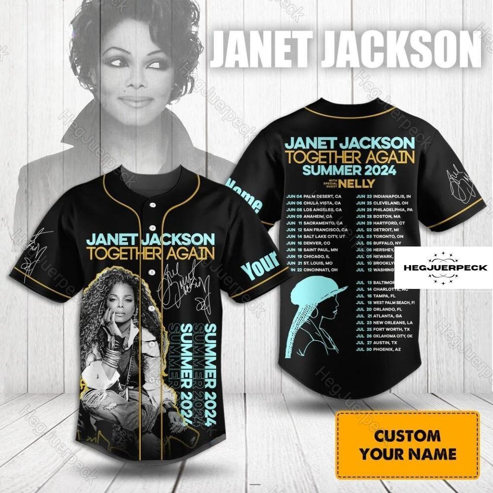 Janet Jackson Together Again 2024 Tour Shirt, Janet Jackson Baseball ...