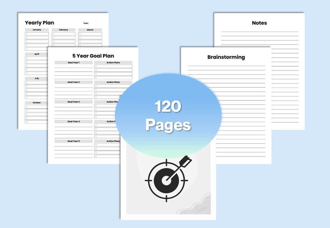 Printable Goal Planner Canva Template - Etsy