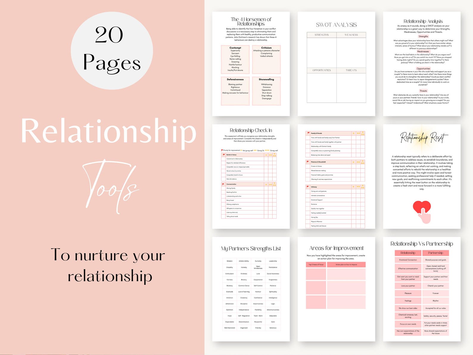 Couples Communication Skills Workbook Marriage Counseling Worksheets ...