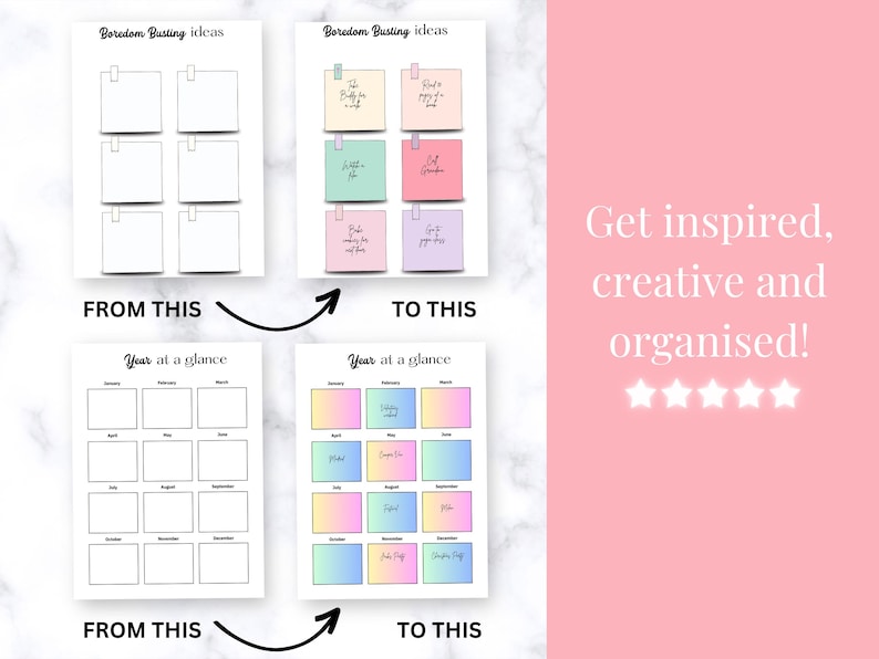 Printable Premade Bullet Journal Pages BUJO Template Starter Kit ...