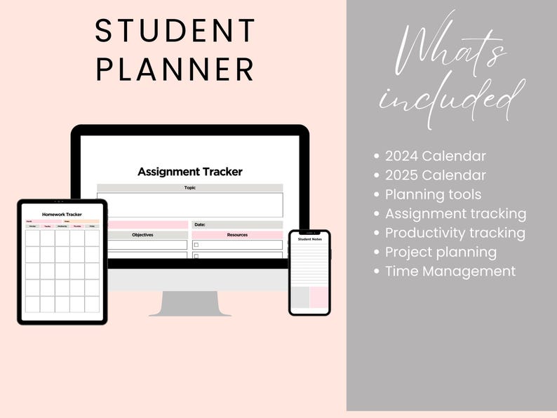 Study Planner for Student Diary Printable Course Schedule Planner ...
