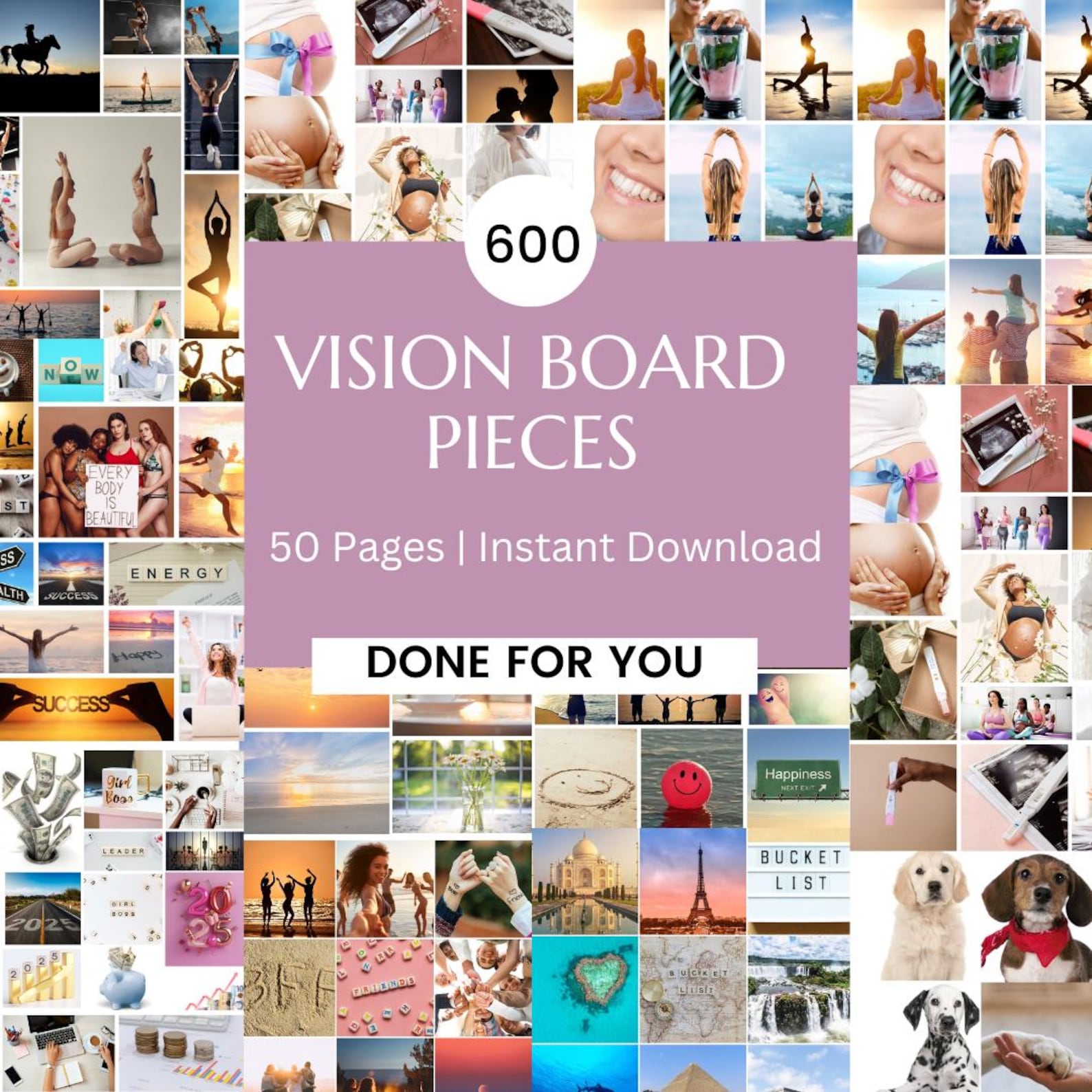 2025 Vision Board Kit Printable Manifestation Kit Graphic Vision Board ...