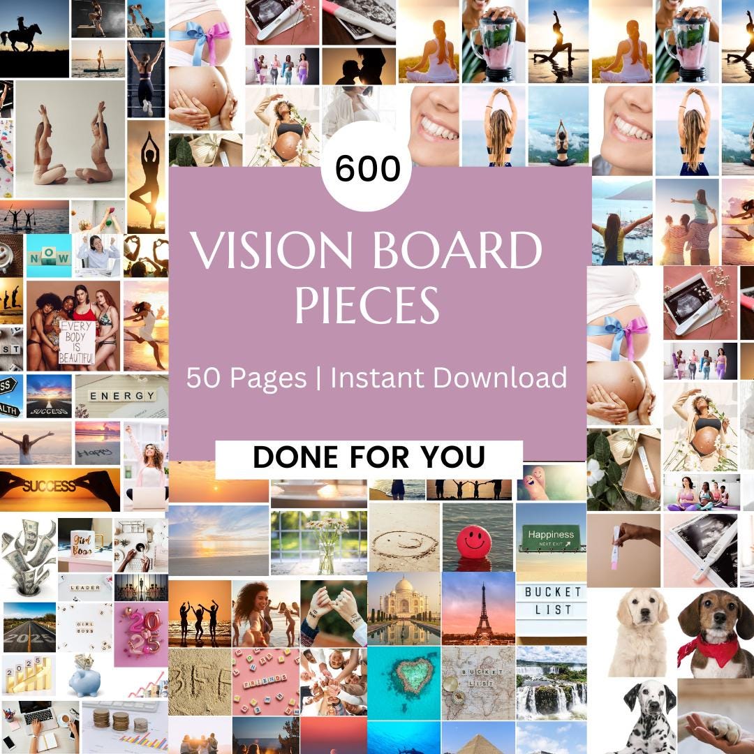 2025 Vision Board Kit Printable Manifestation Kit Graphic Vision Board ...