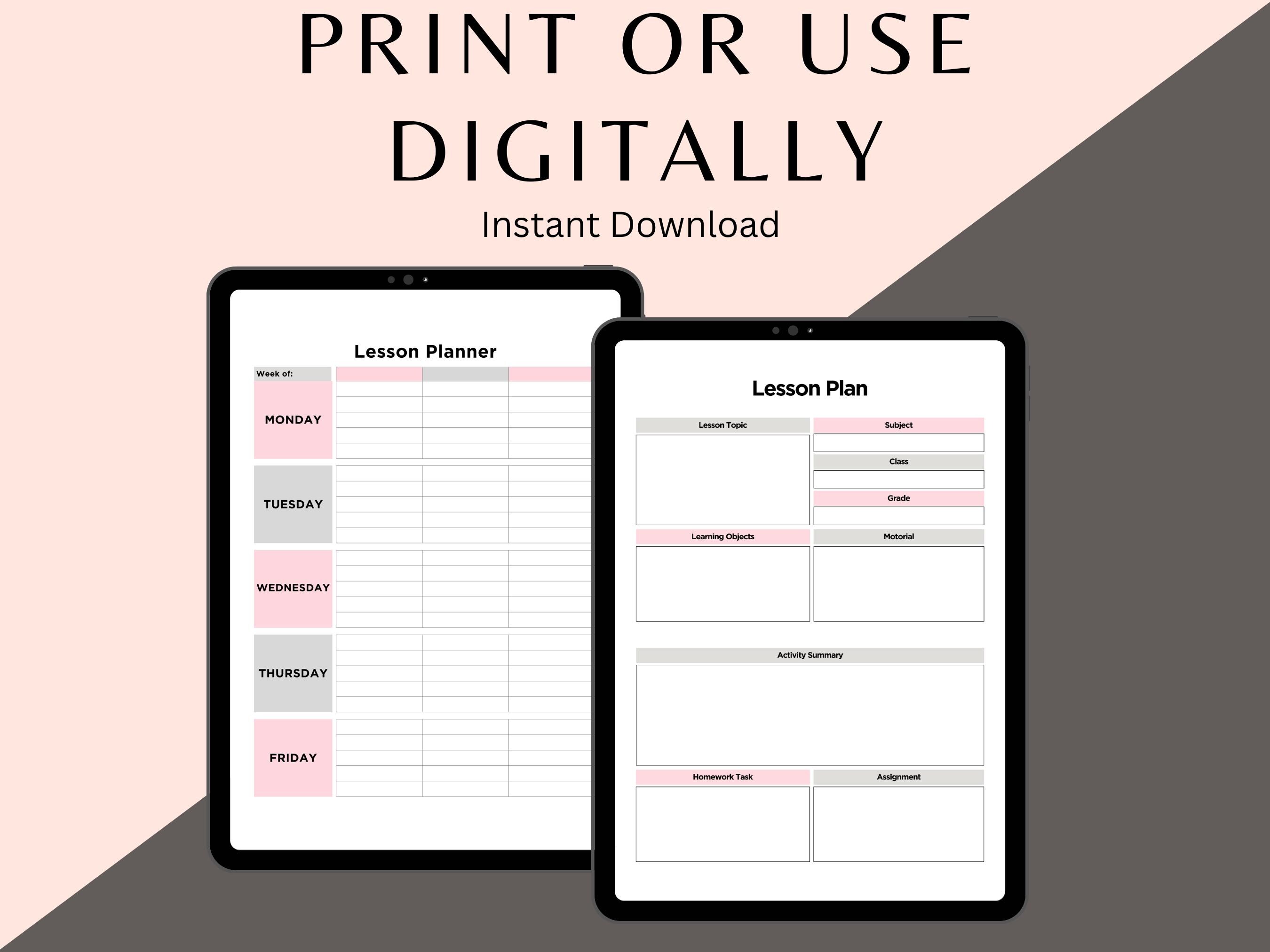 Study Planner for Student Diary Printable Course Schedule Planner ...
