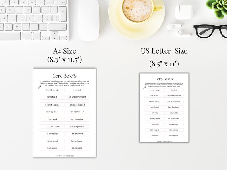 Core Beliefs Worksheets CBT Worksheets Self Esteem Activities Self ...