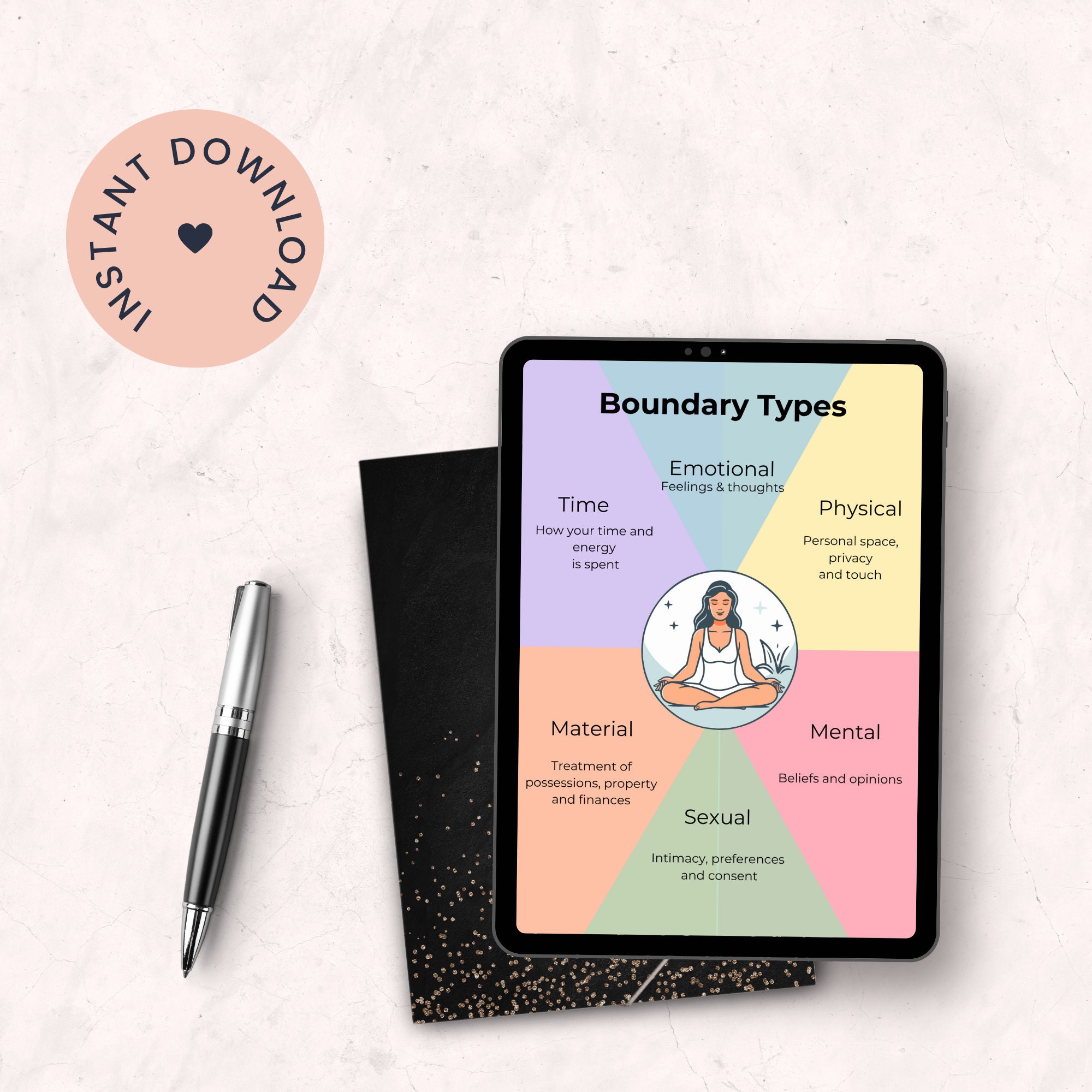 Boundary Setting Worksheets Healthy Boundaries Workbook Boundary Statements Assertive ...