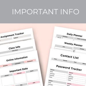 Study Planner for Student Diary Printable Course Schedule Planner ...