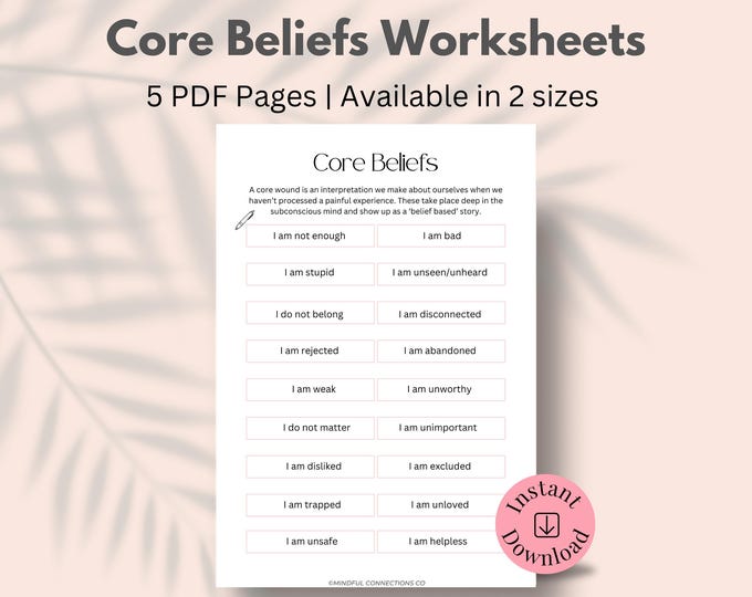 Core Beliefs and Values Exploration, CBT, Core Beliefs Work, Cognitive ...