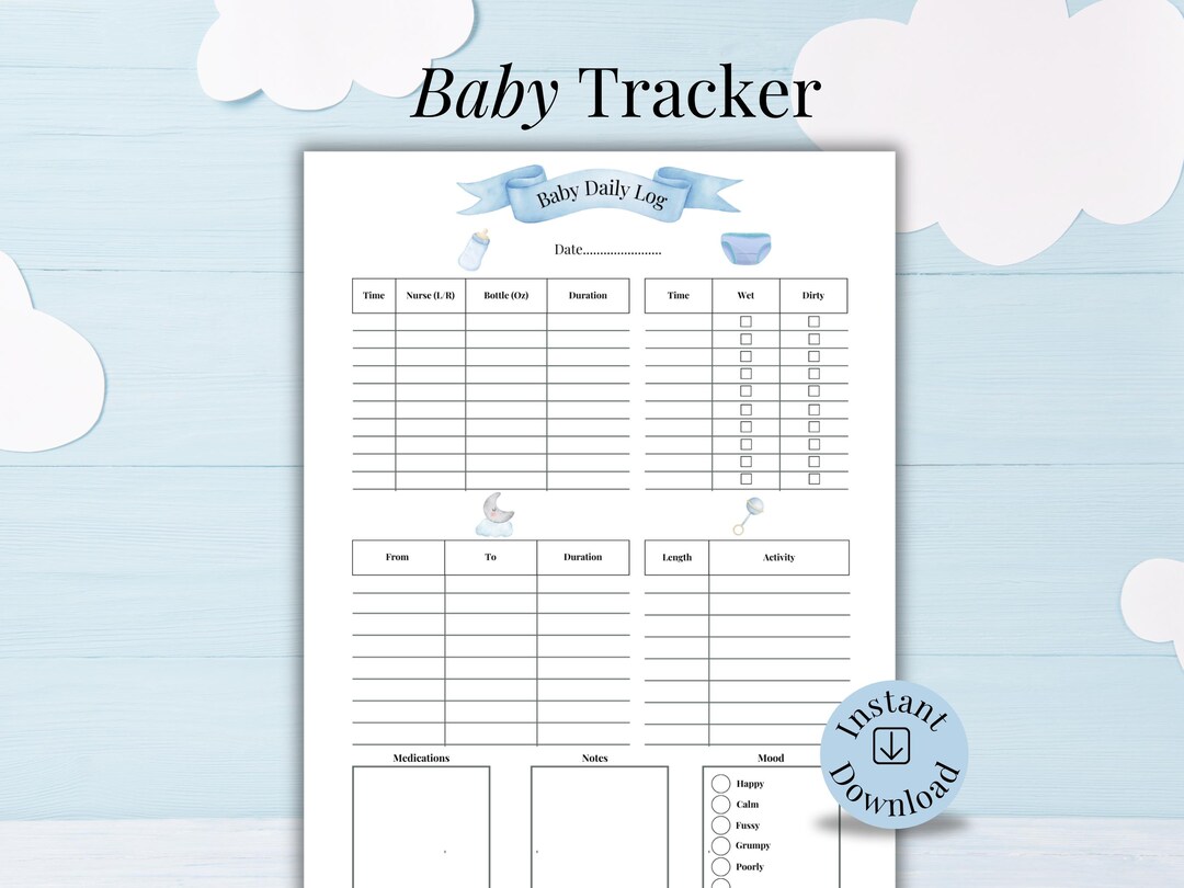 Newborn Daily Schedule Newborn Daily Log Infant Sleep Schedule Baby ...