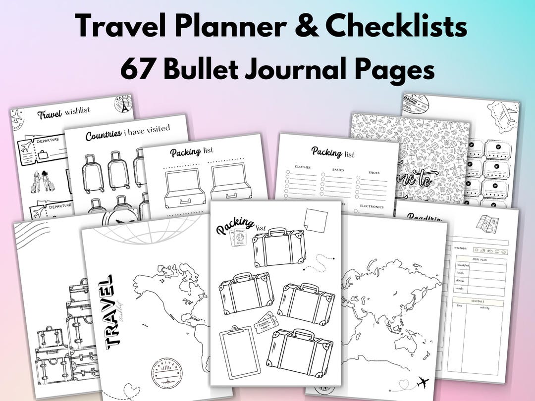 Travel Planner Bullet Journal Travel Itinerary Planner Bullet Journal ...