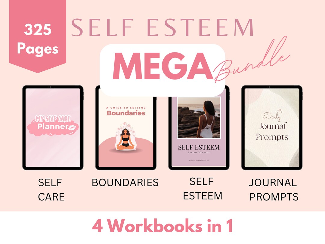 Self Esteem MEGA Bundle Workbook Self Care Planner, Journal Prompts ...