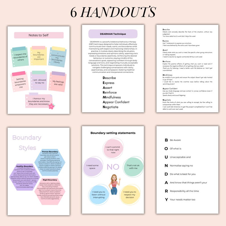 Healthy Boundaries Therapy Posters Boundary Statements Therapy ...