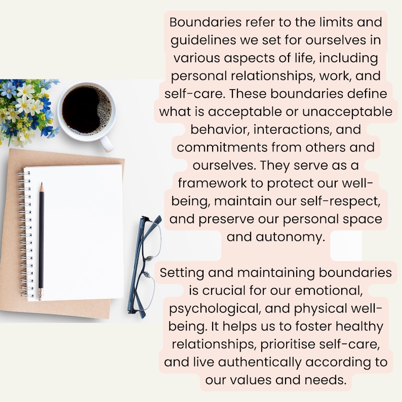 Boundary Setting Worksheets Healthy Boundaries Workbook Boundary Statements Assertive ...