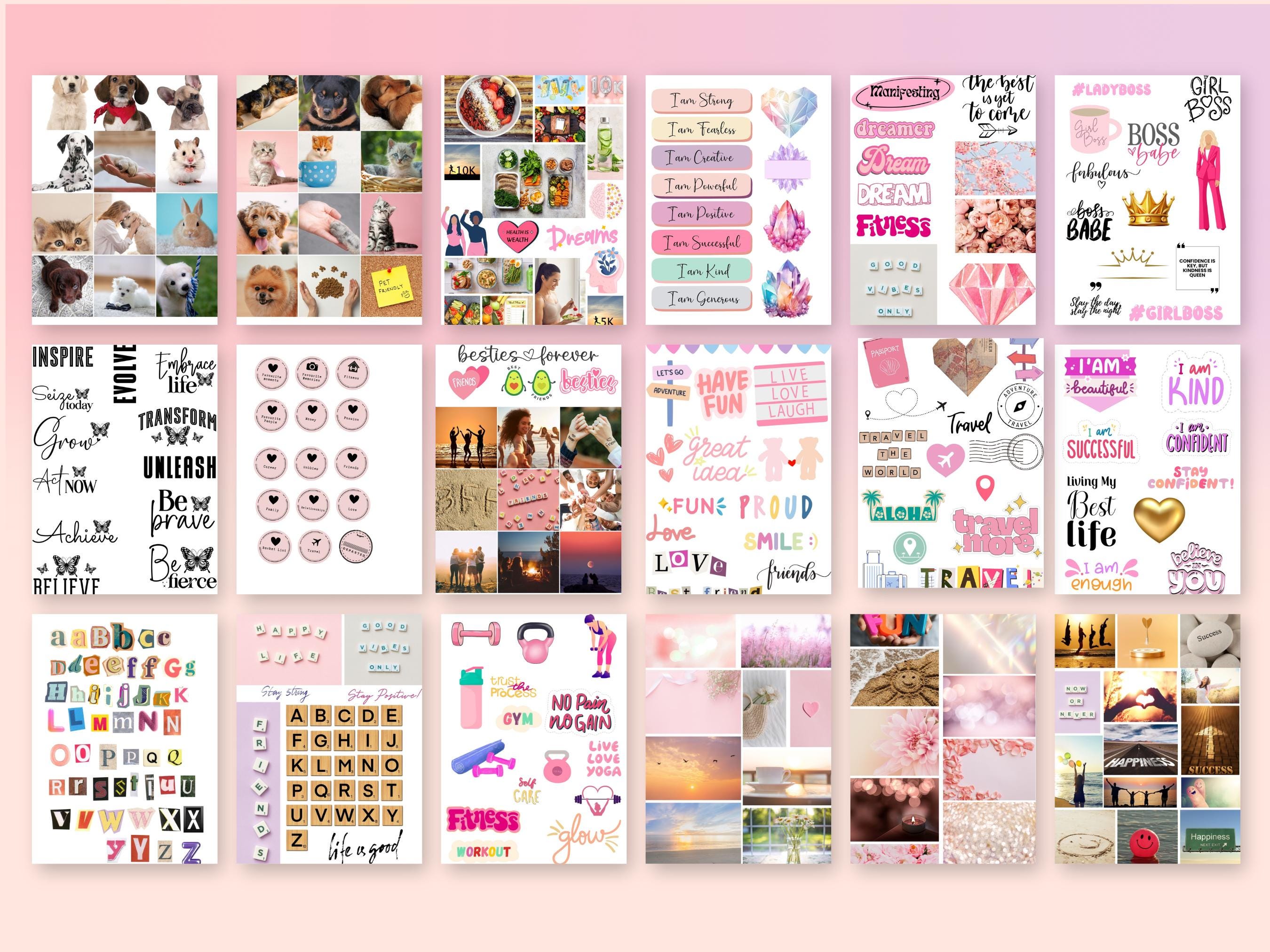 2025 Vision Board Kit Printable Manifestation Kit Graphic Vision Board ...