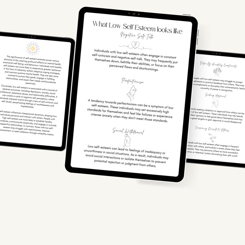 Self Esteem Workbook to Boost Self Confidence and Self Compassion, With ...