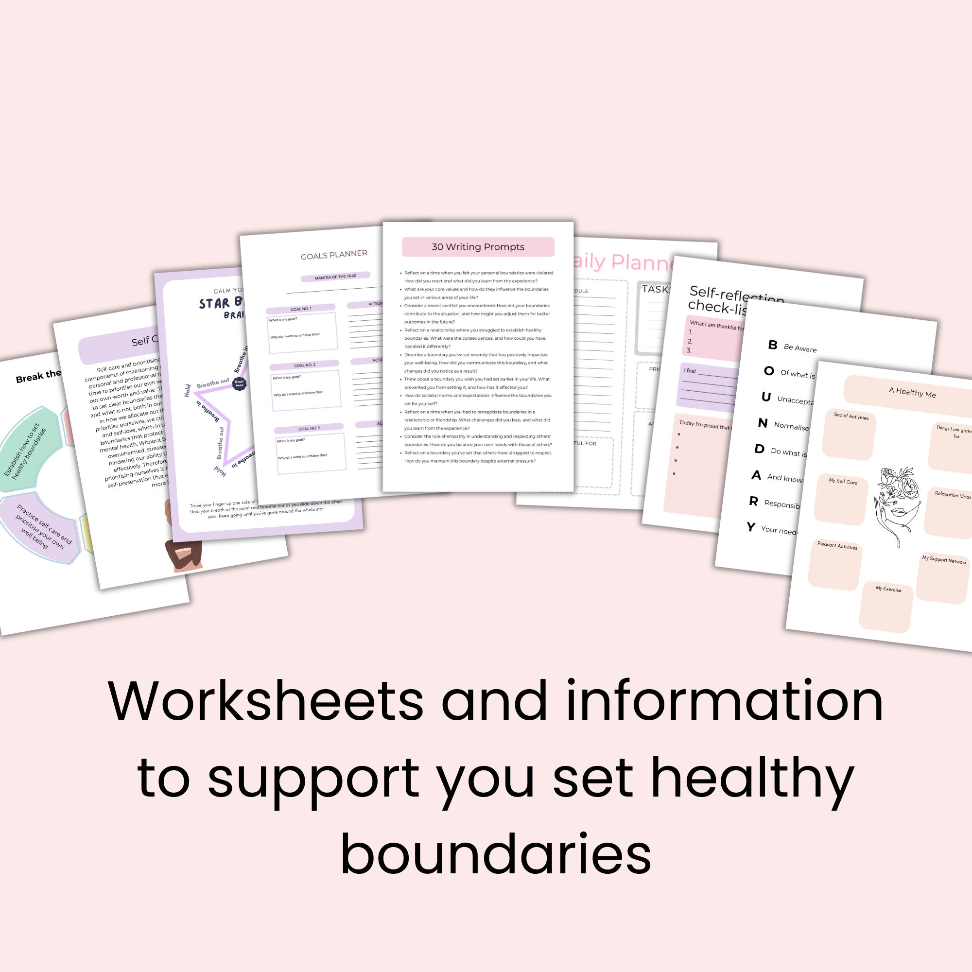 Boundary Setting Worksheets Healthy Boundaries With Boundary Statements, Coping Strategies ...