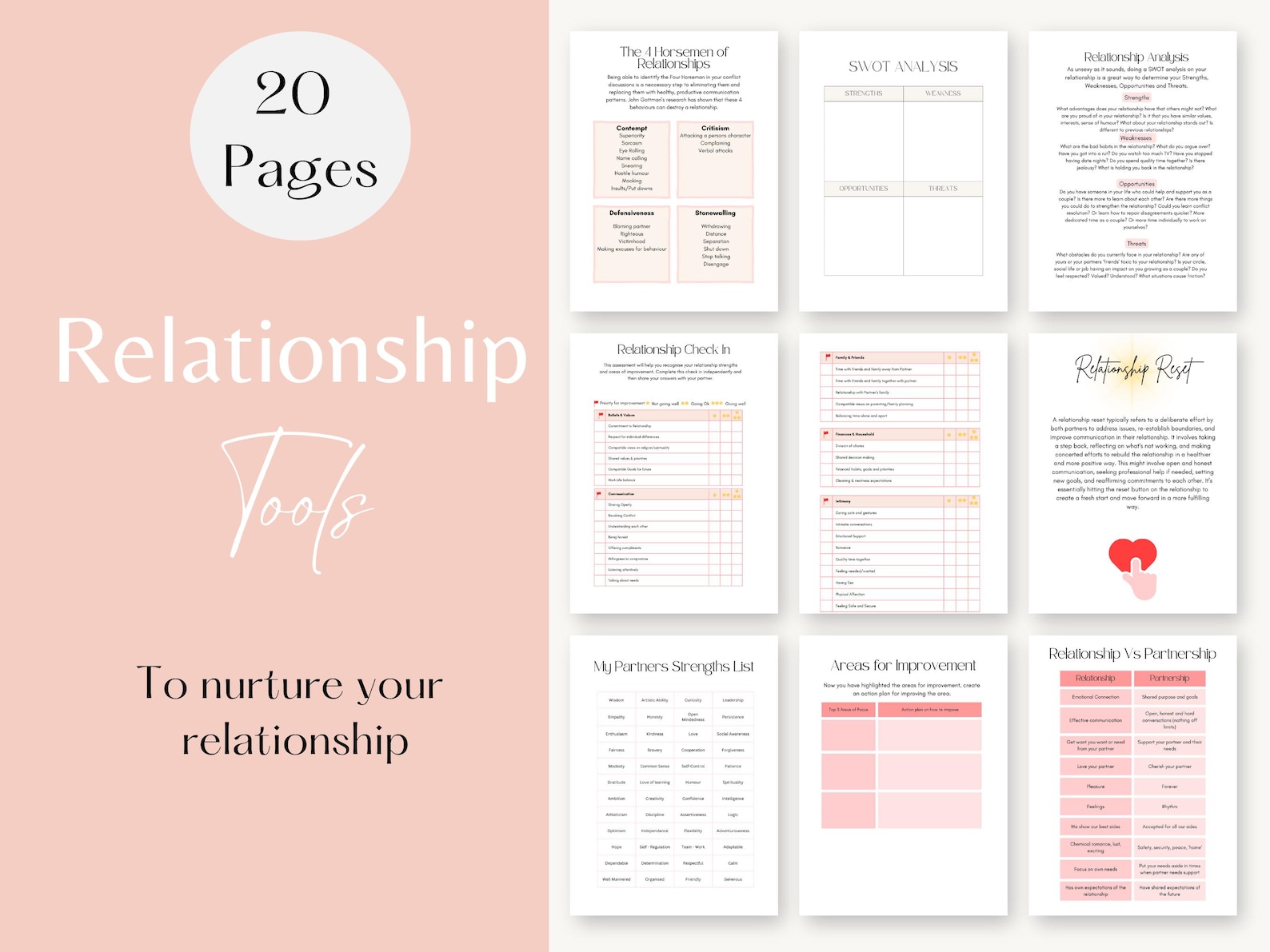 Couples Therapy Worksheets Healthy Relationship Tools Couples ...