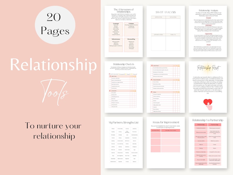 Couples Therapy Worksheets Healthy Relationship Tools Couples ...