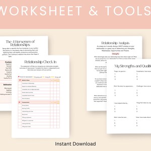 Couples Therapy Worksheets Healthy Relationship Tools Couples ...