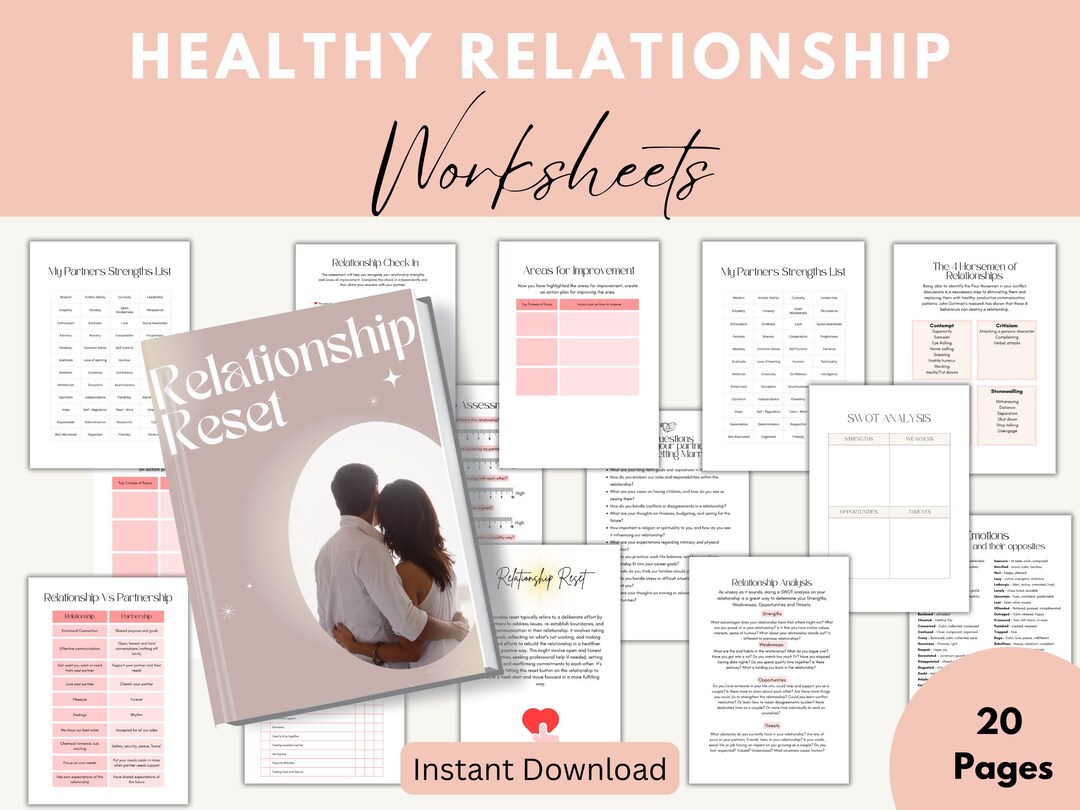 Couples Therapy Worksheets, Healthy Relationship, Couples Counselling ...