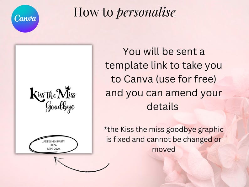 Kiss the Miss Goodbye Printable Hen Party Game Miss to Mrs Hen Party ...