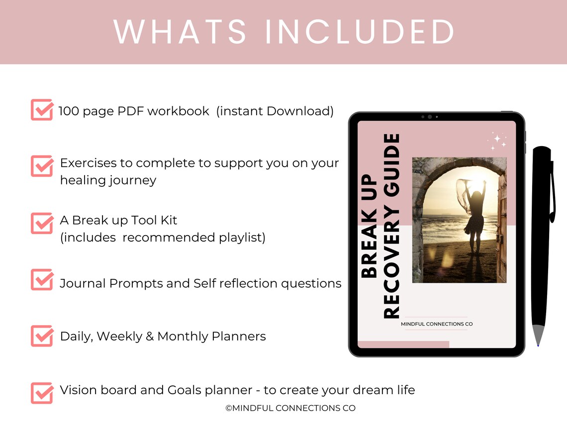 Heartbreak Healing Workbook Digital Self-help Self-care Planner Women ...