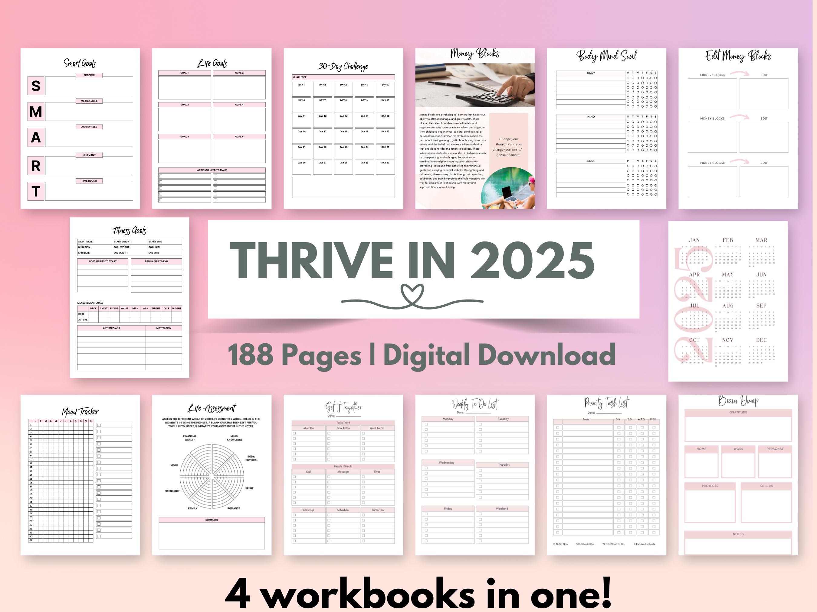 2025 Planning Goal Setting Templates New Year Affirmations List ...