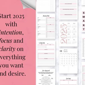 2025 Planning Goal Setting Templates Affirmations List Manifest Journal ...