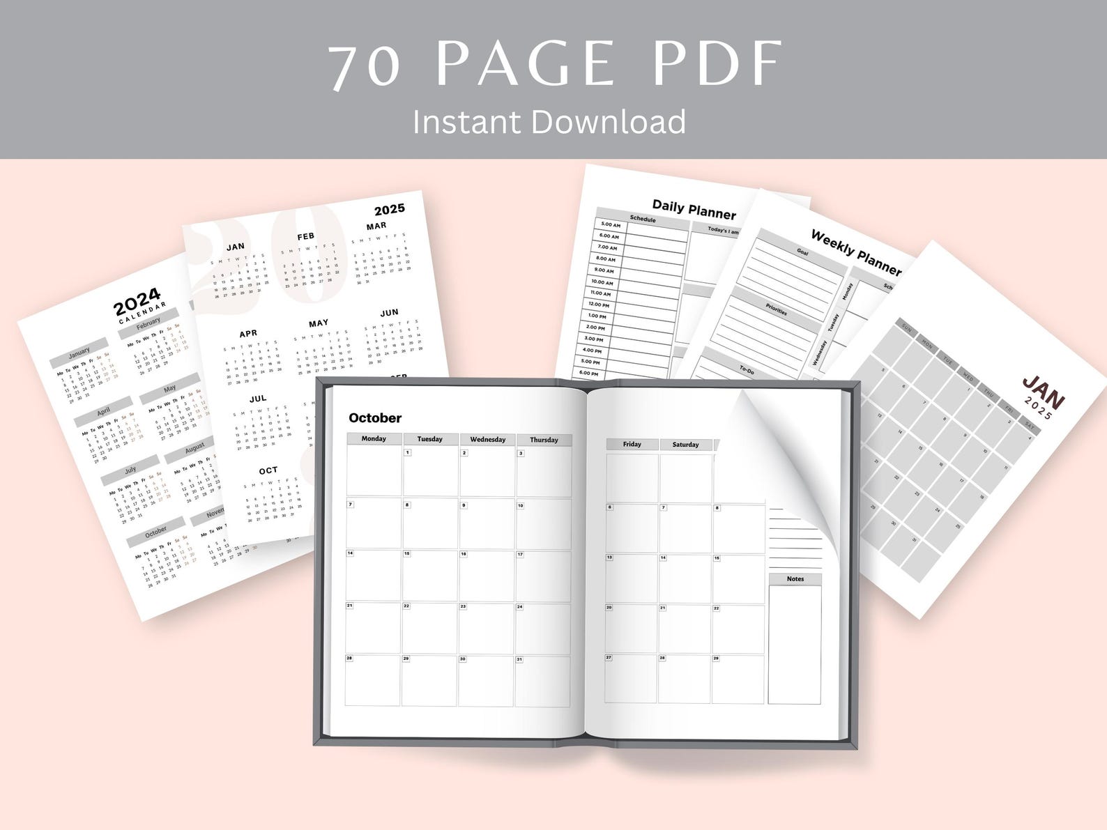 Study Planner for Student Diary Printable Course Schedule Planner ...