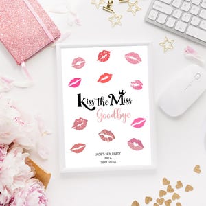 Kiss the Miss Goodbye Printable Hen Party Game Miss to Mrs Hen Party ...