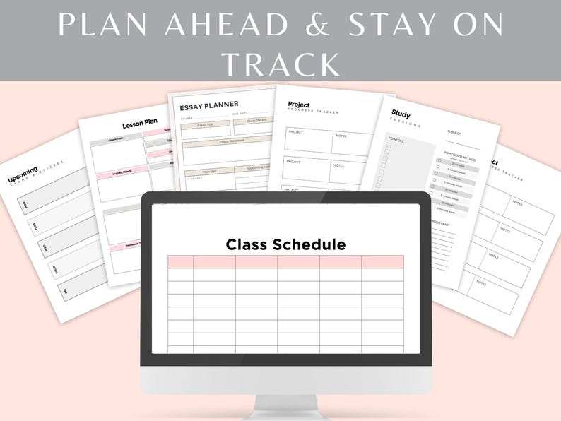 Study Planner for Student Diary Printable Course Schedule Planner ...
