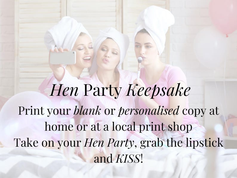 Kiss the Miss Goodbye Printable Hen Party Game Miss to Mrs Hen Party ...