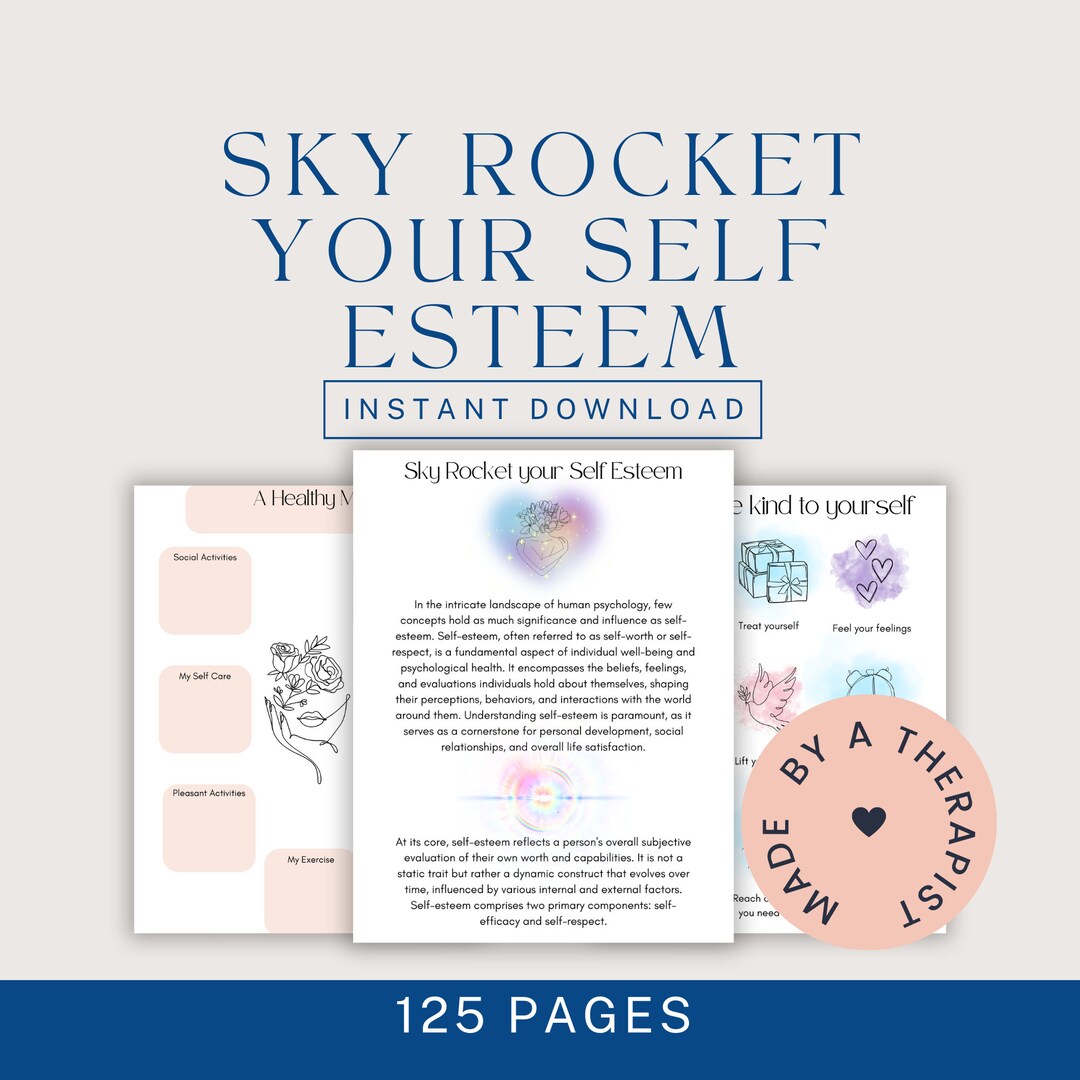 Self Esteem Workbook to Boost Self Confidence and Self Compassion, With ...