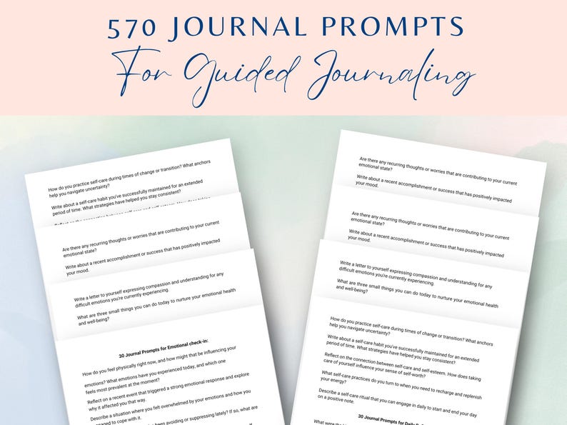 Guided Journalling Prompts for Emotional Wellness Journal Prompts ...