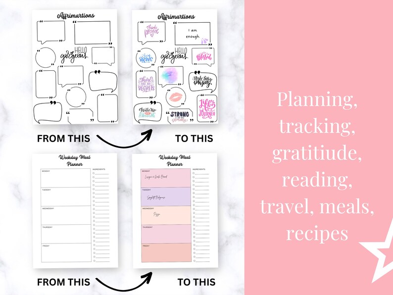 Printable Premade Bullet Journal Pages BUJO Template Starter Kit ...