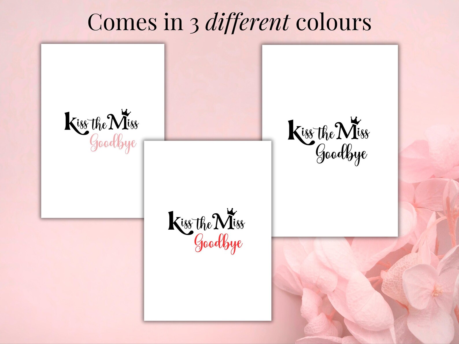 Kiss the Miss Goodbye Printable Hen Party Game Miss to Mrs Hen Party ...