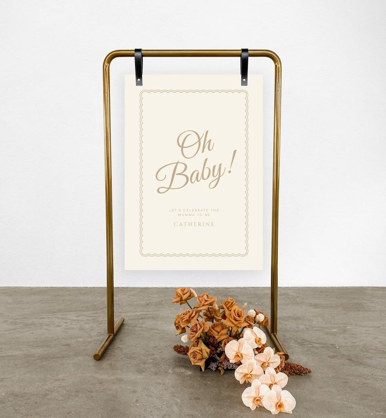 Marmont Baby Shower Sign, Baby Shower Sign Template, A1 Size and 24x36 ...