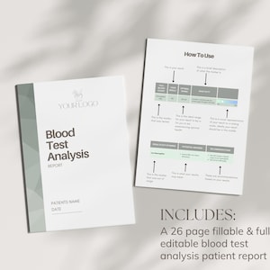 Pathology / Blood Test Analysis | Patient Report | Canva Template | for ...