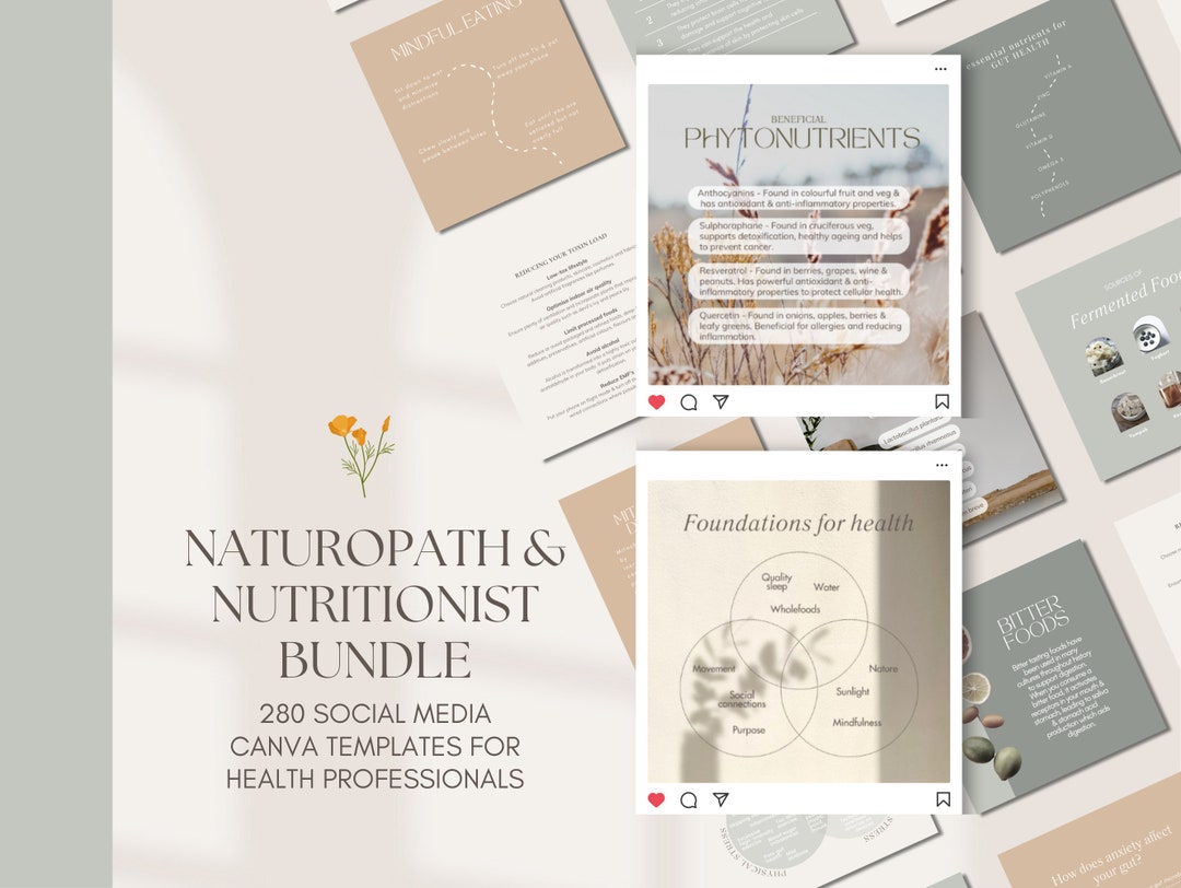 Naturopath & Nutritionist Social Media Bundle Gut Health Hormones ...