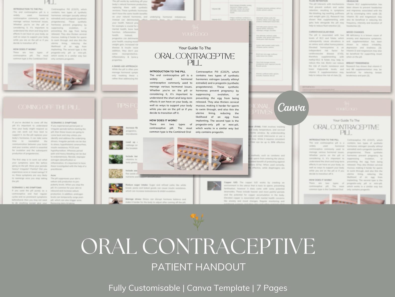 Holistic Oral Contraceptive Guide | Patient Handout | Editable | Canva ...