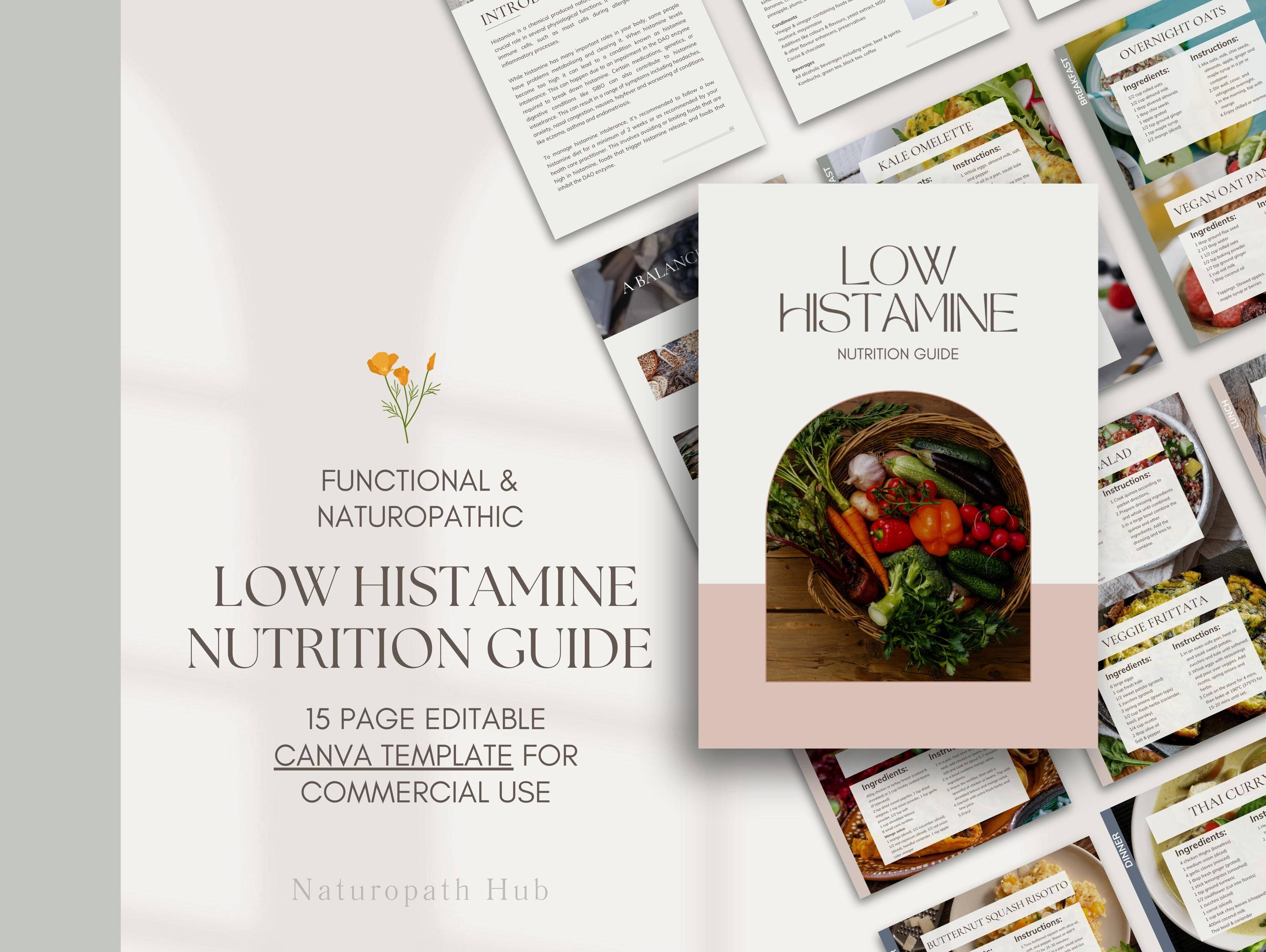 Low Histamine Recipe Book | Canva Template | Commercial License ...