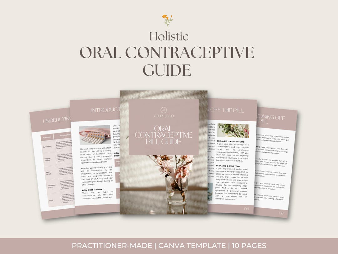 Holistic Oral Contraceptive Guide: Naturopath Patient Handout Canva ...