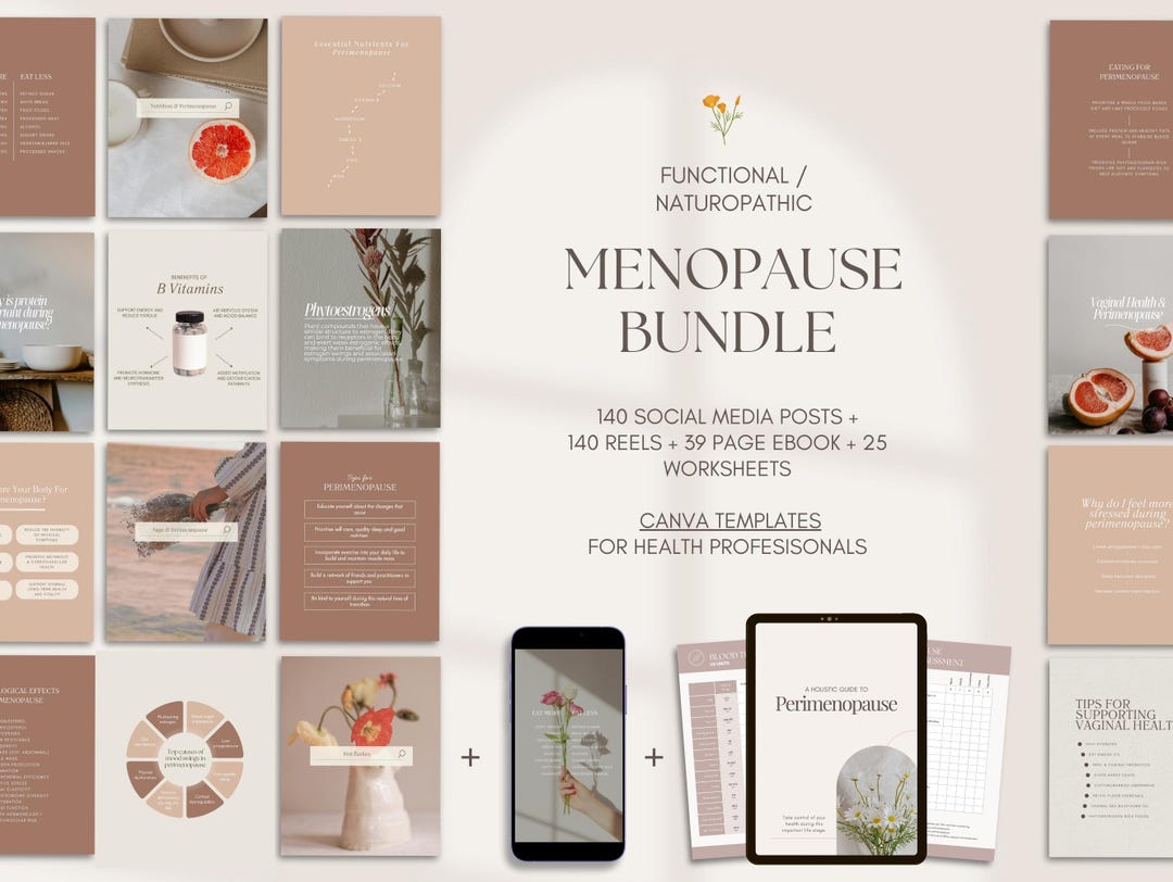 Menopause Template Bundle - Social Media Posts, Reels, Ebook ...
