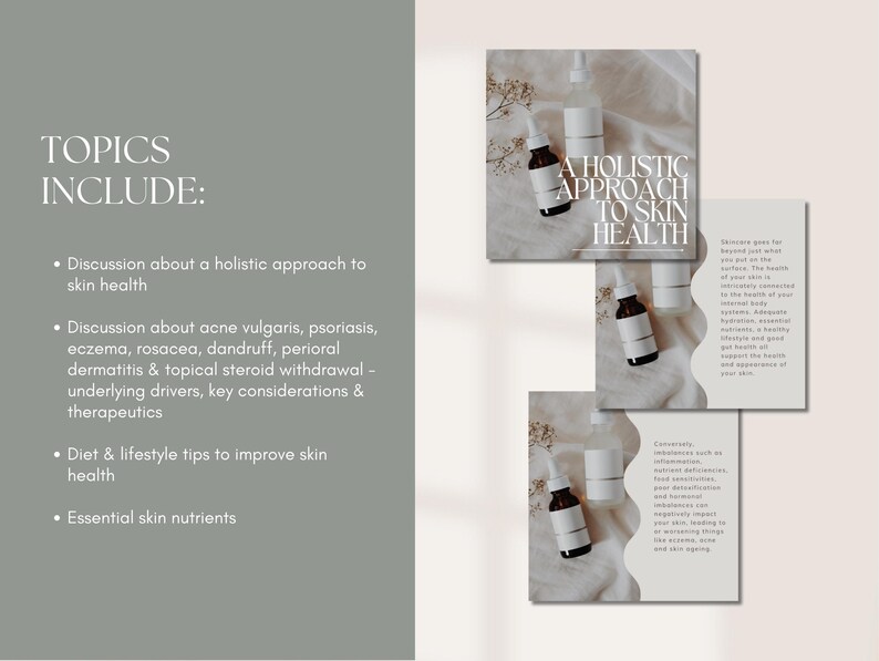 Skin Health Social Media Posts: Naturopath Nutritionist Canva Template ...